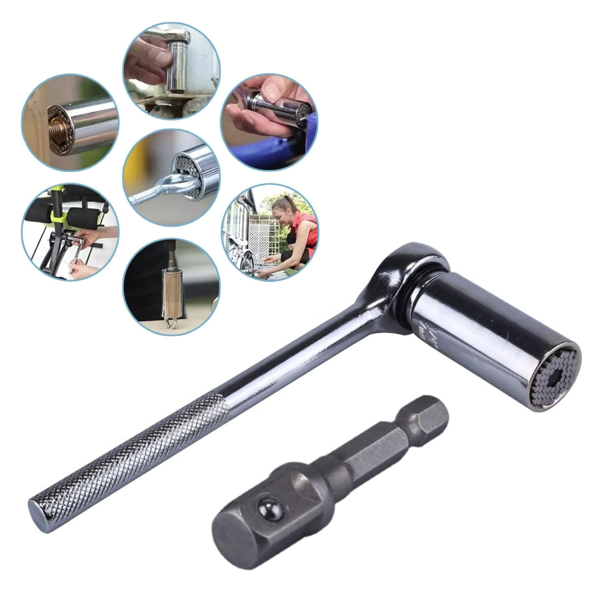Llave Universal Ratchet con Adpatador para taladro – Kumpra